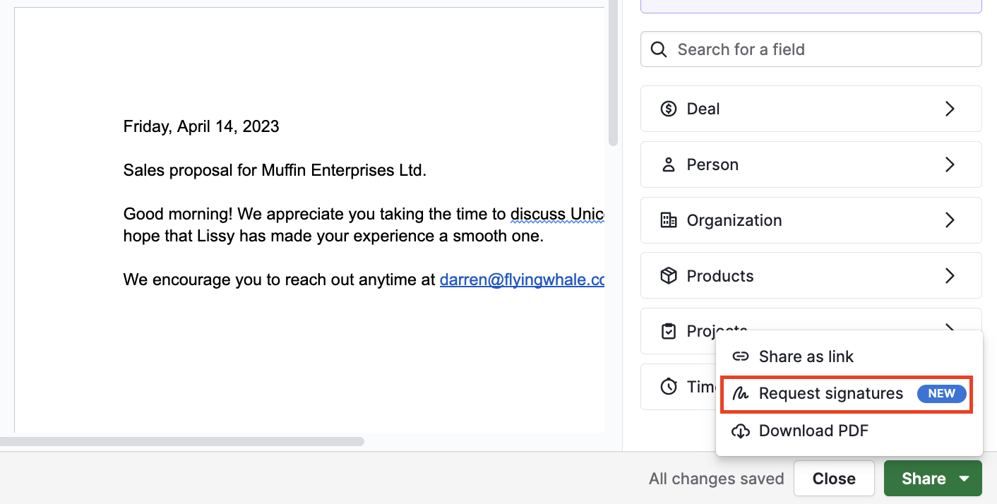 Smart Docs: eSignatures - Knowledge Base | Pipedrive